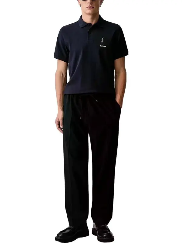 Barbour Logo-embroidered Piqué Polo Shirt - Blue