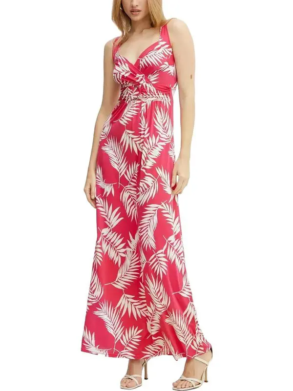 MORGAN Leaf-print Maxi Dress - Pink