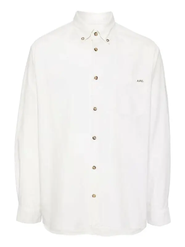 A.p.c. Logo-print Button-down Shirt - White