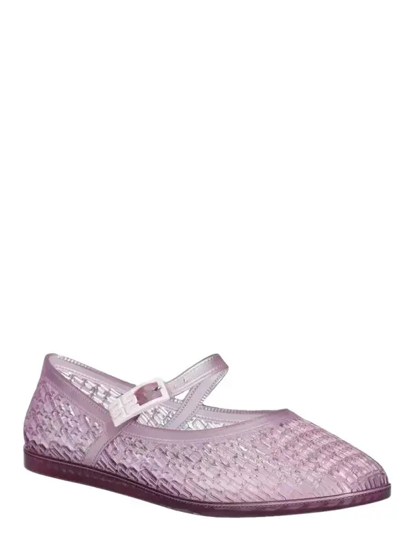 Melissa Harper Woven-effect Buckle-fastening Ballet Flats - Pink