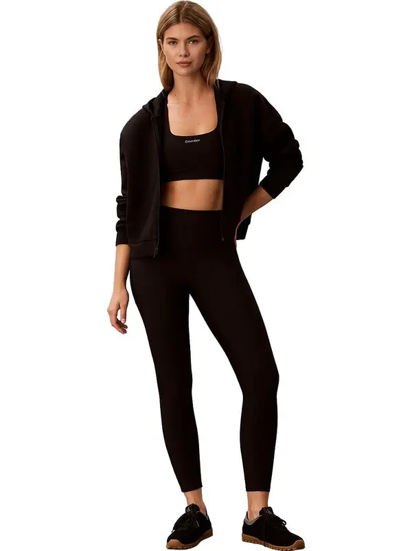 Calvin Klein Soft Sport Rib Medium Impact Sports Bra - Black