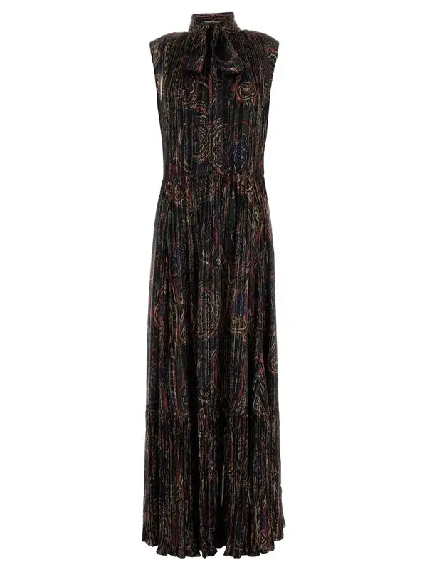 Saint Laurent Silk-blend Long Dress - Printed