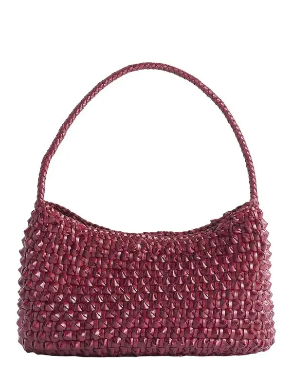 Dragon Diffusion Woven Leather Shoulder Bag - Bordo