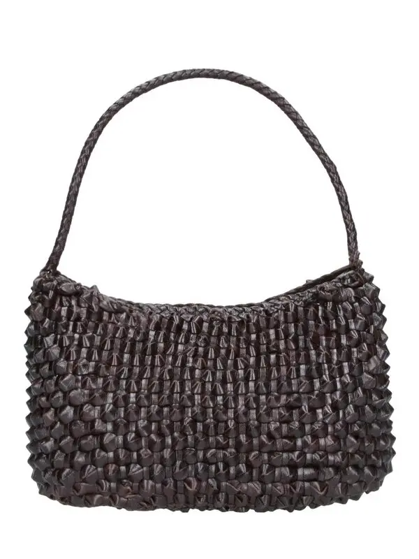 Dragon Diffusion Woven Leather Shoulder Bag - Brown