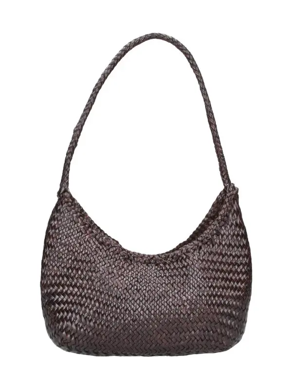 Dragon Diffusion Woven Leather Shoulder Bag - Brown