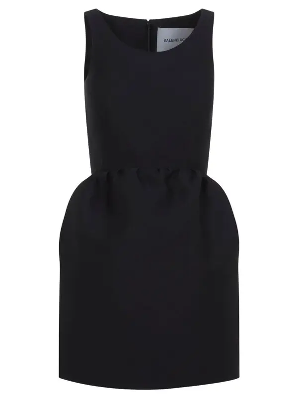 Balenciaga Wool-silk Bell Mini Dress For - Black
