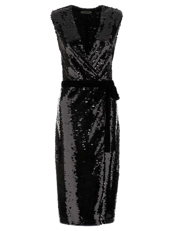 Alberta Ferretti Embellished Crepe Dress For - Black