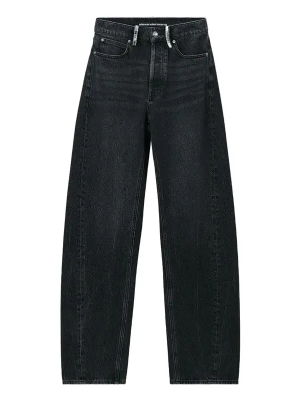 Alexander Wang Crystal Beltloops Float Mid Rise Relaxed Jean - Tan