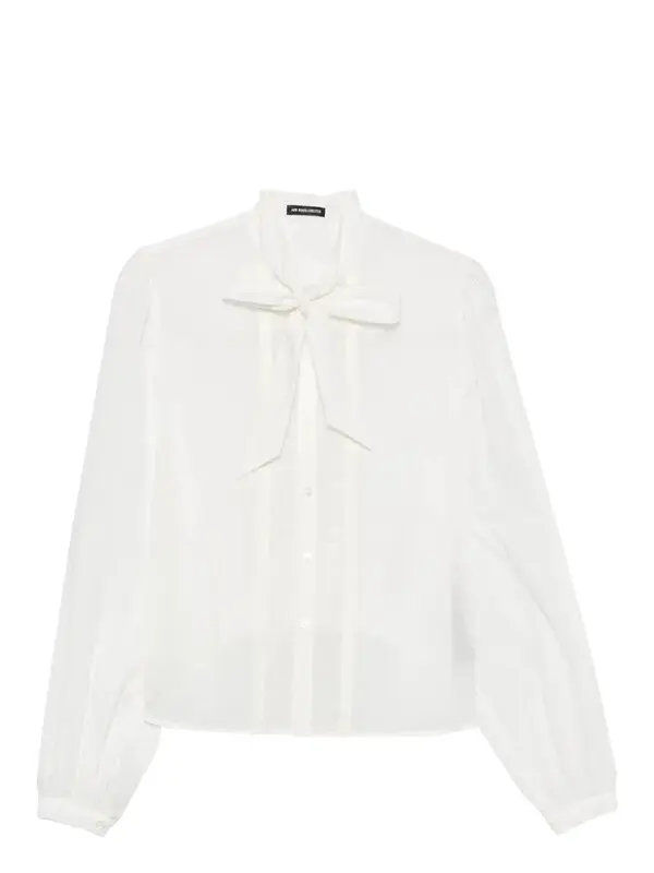 ANN DEMEULEMEESTER Carina Bow Tie Shirt - White