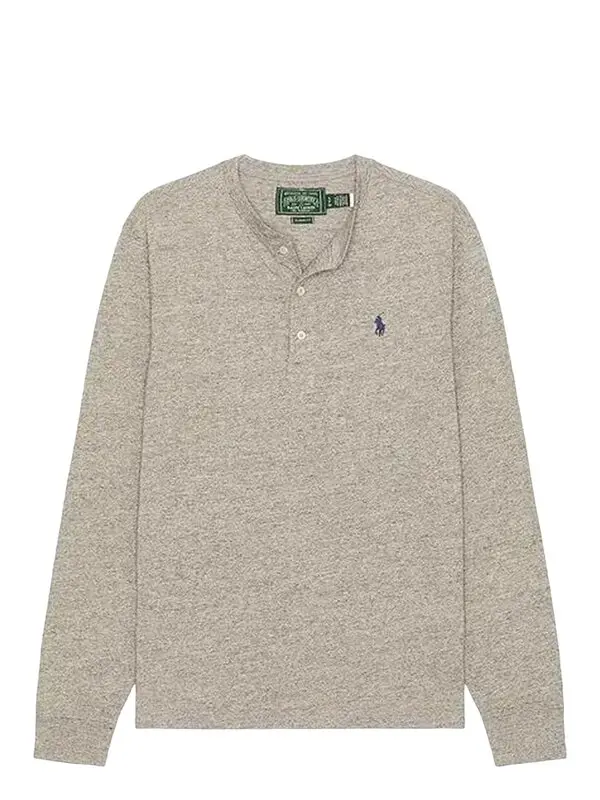 Polo Ralph Lauren Long-sleeve Slub Jersey Henley T-shirt 'dark Vintage Heather - Grey
