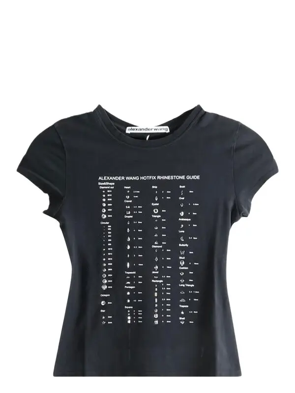 Alexander Wang Hotfix Ard Graphic Fitted Short Sleeve Tee - Black