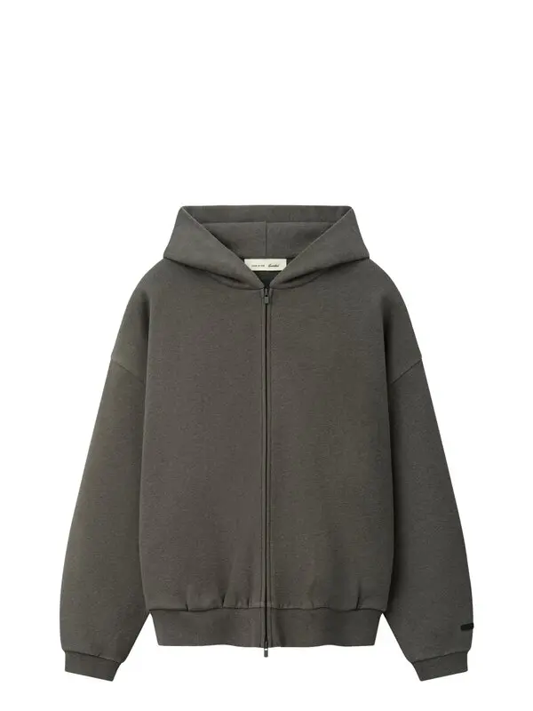 Fear Of God Embossed 90s Relaxed Zip-up Hoodie 'warm Heather - Grey