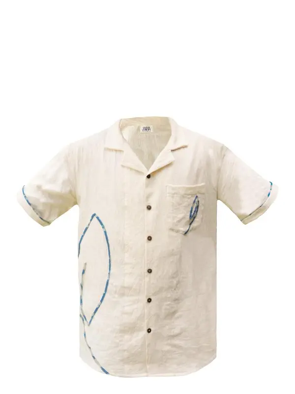 JIWYA Neutrals Asok Relaxed Cotton Shirt - Beige