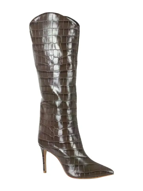 Schutz Maryana Croc-effect Leather Boots - Brown
