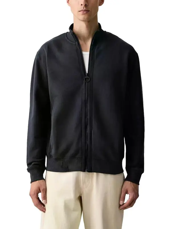 Barbour Zip-up Ribbed-trim Sweater - Black
