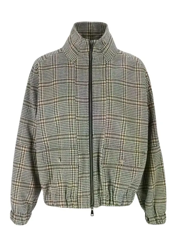 Fabiana Filippi Check-pattern Bomber Jacket - Grey