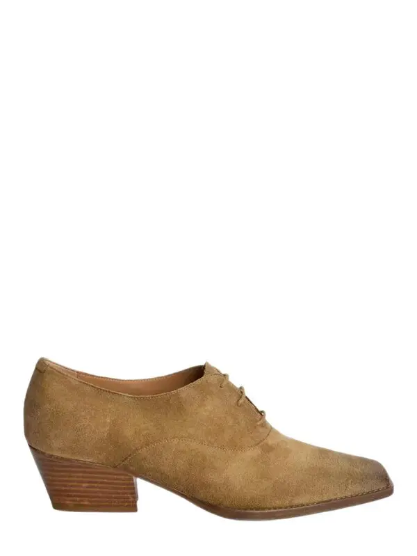 JIL SANDER Squared-toe Suede Lace-up Shoes - Brown