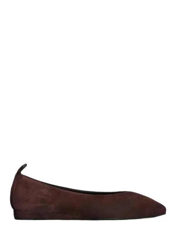BIANCADI Suede Square-toe Ballet Flats - Brown