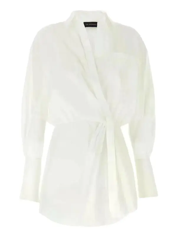 Andamane Wrap-effect Gathered Shirt - White
