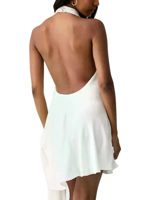 Bardot Katia Halterneck Draped Mini Dress - White