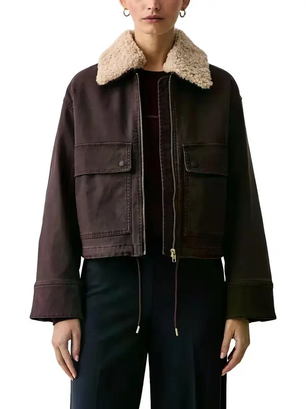 Marc O'polo Shearling-collar Pocket-detail Jacket - Brown