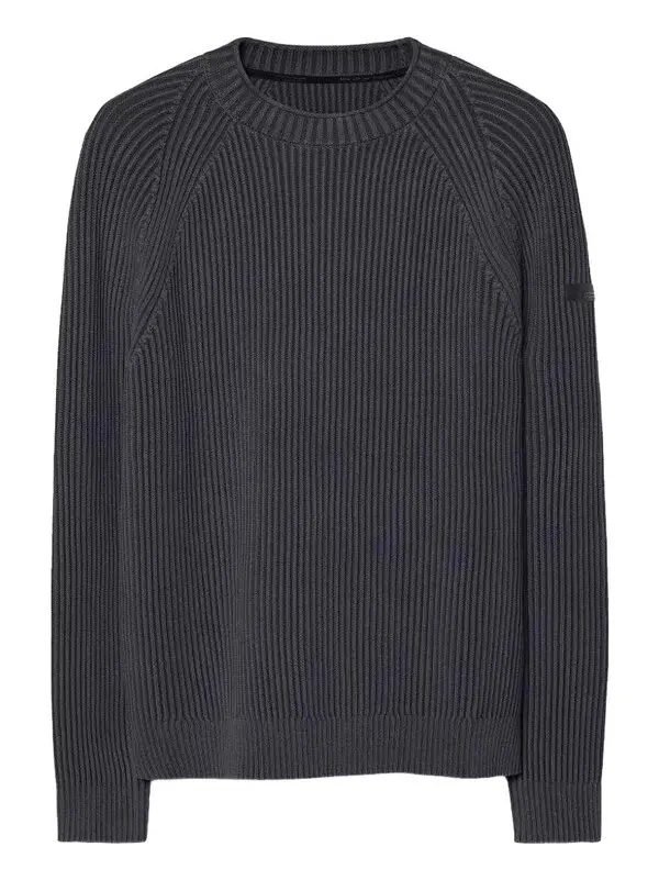 RRD Ribbed-knit Raglan-sleeve Sweater - Grey