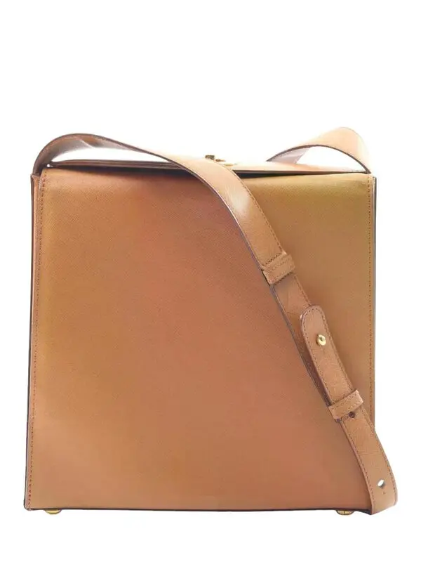 Celine 2006 Leather Turnlock Crossbody Bag - Brown