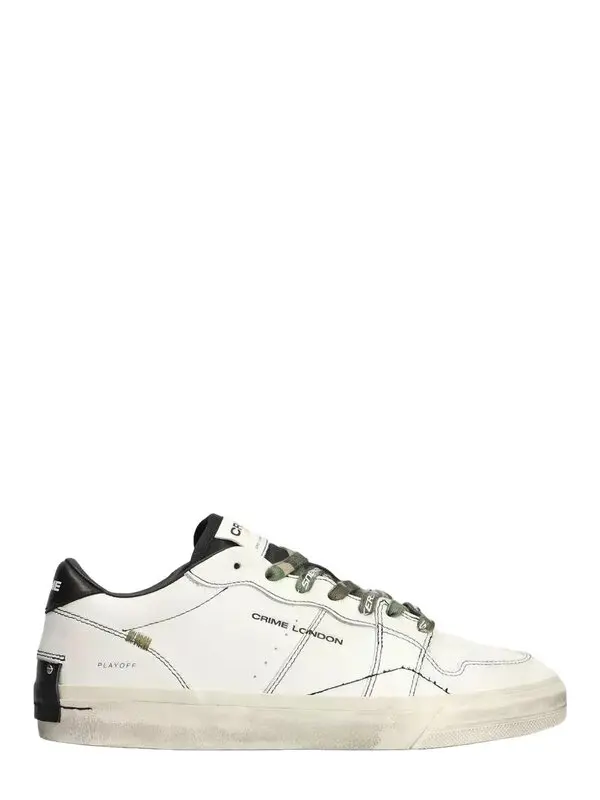 CRIME LONDON Playoff Distressed Sneakers - White