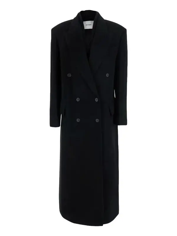 IVY OAK Iocirce Double-breasted Peaked-lapels Coat - Black