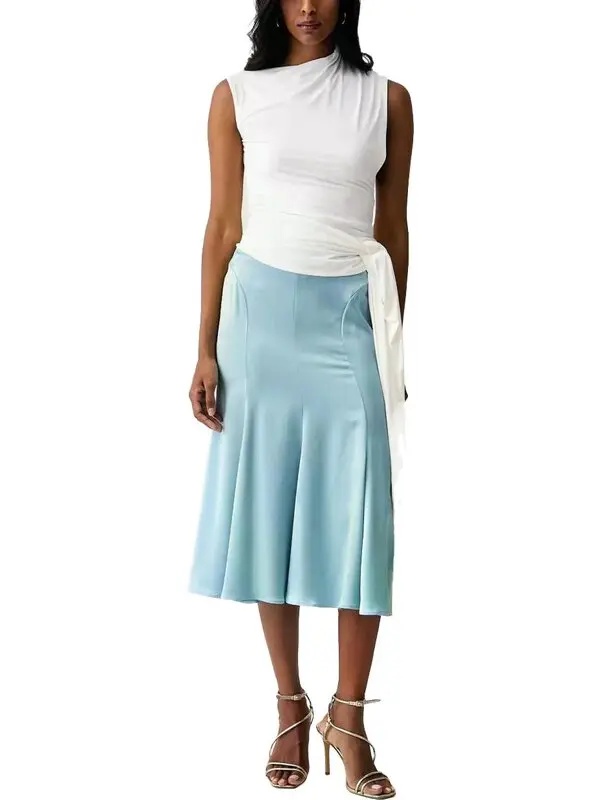 Bardot Ruched Tie-waist Top - White