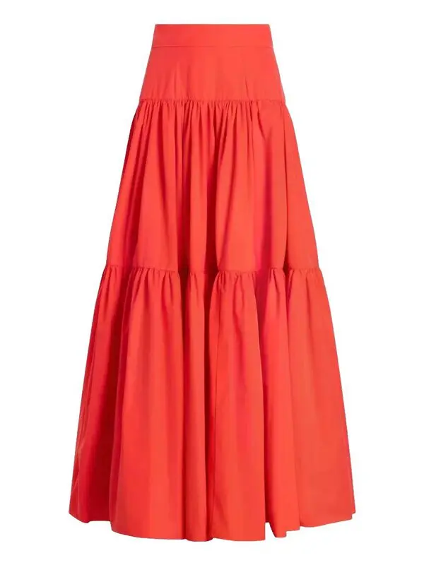 Dolce & Gabbana Long Cotton Poplin Skirt - Orange