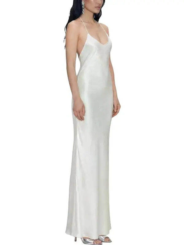 ATOIR Eden Bead-embellished Satin Maxi Dress - White