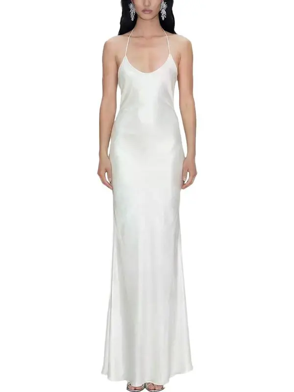 ATOIR Eden Bead-embellished Satin Maxi Dress - White