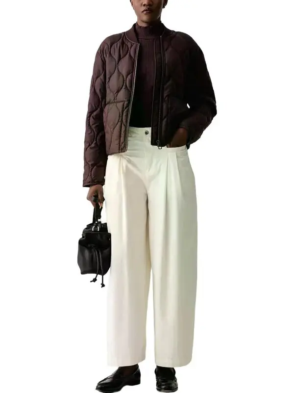 Marc O'polo Ribbed-knit Short-sleeve Top - Brown
