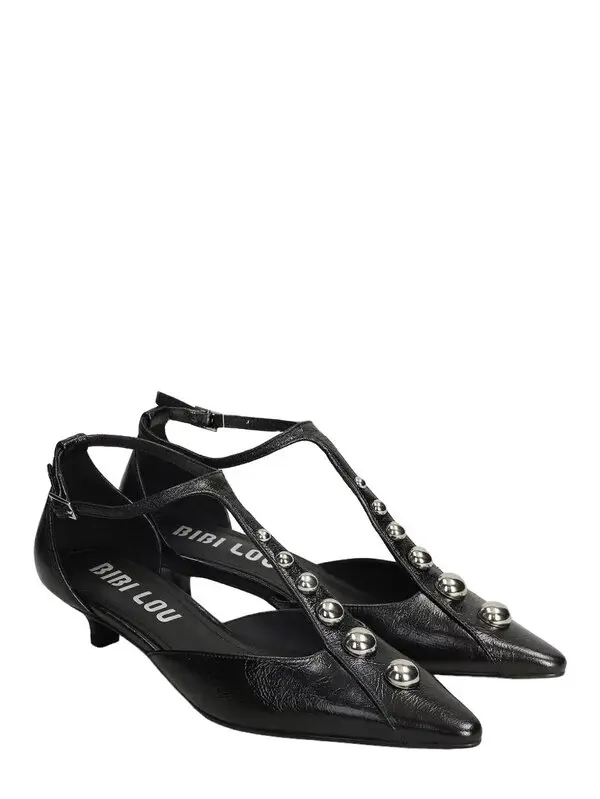BIBI LOU Carinna Studded T-bar Pumps - Black