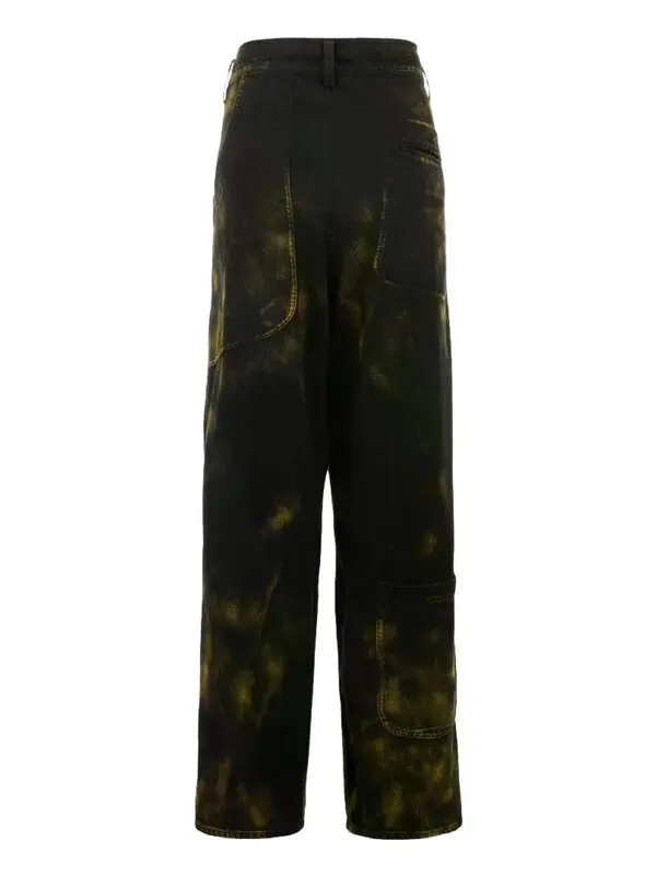 Y’s Bleach-effect Straight-leg Jeans - Black