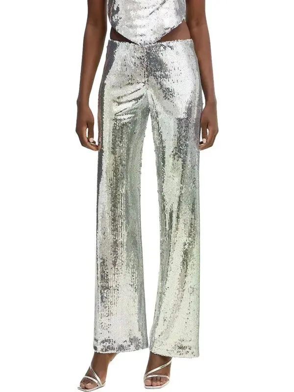HAVEONE Sequin-embellished Trousers - Silver