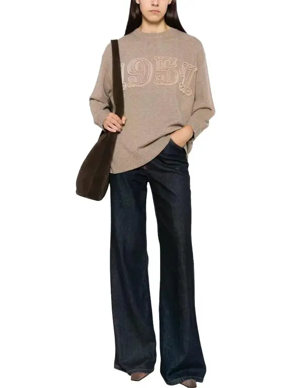 Max Mara Appliqué-patch Sweater - Neutrals