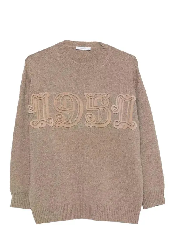 Max Mara Appliqué-patch Sweater - Neutrals