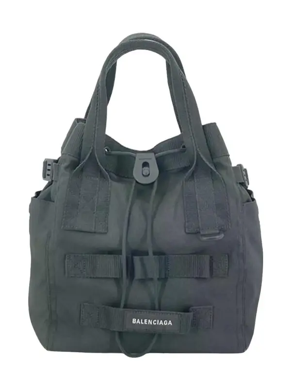 Balenciaga 2021 Small Nylon Army Tote Satchel - Black