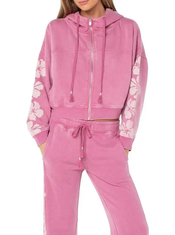 Roxy Tropical Trails Full Zip Hoodie - Htr Rose