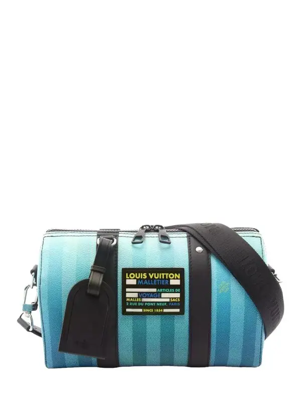 LOUIS VUITTON 2000-2026 Damier Stripe City Keepall Boston Bag - Blue