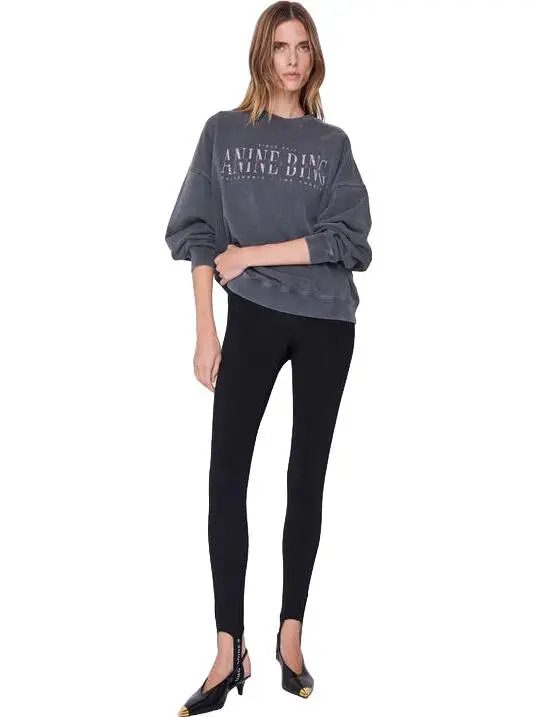 ANINE BING Miles Sweatshirt Sport Club - Washed Black