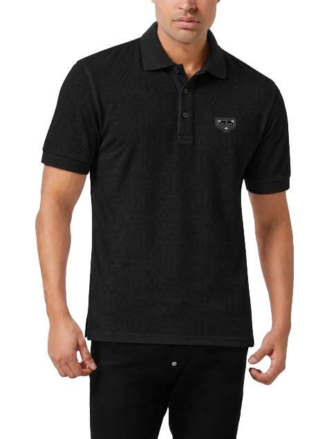Philipp Plein Jacquard Polo T-shirt Monogram - Black