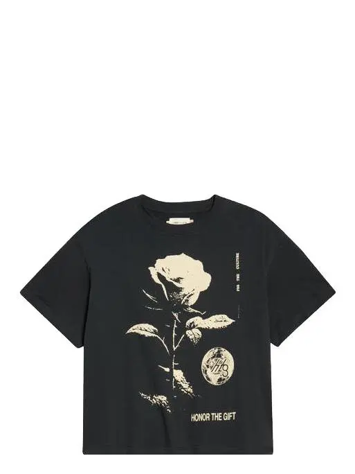 HONOR THE GIFT Rose From Concrete Cotton Graphic T-shirt - Black