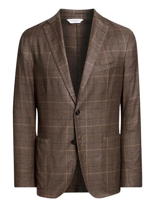 Boglioli Prince Of Wales Check Wool Sport Coat - Dove Grey