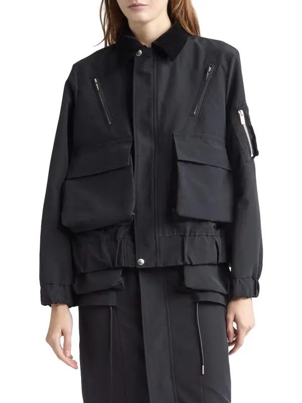 Sacai Grosgrain Bonding Blouson Jacket - Black
