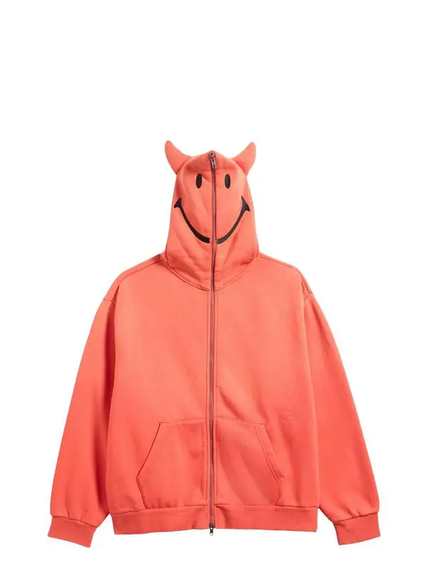 MARKET Smiley Devil Full Zip Hoodie - Red