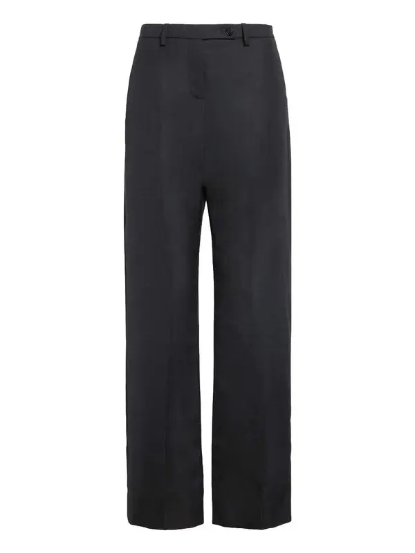 Khaite Hunter Straight Leg Virgin Wool Pants - Black