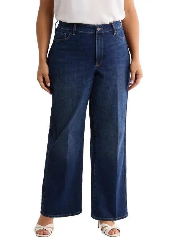 NYDJ Teresa Tuxedo Stripe Wide Leg Jeans - Skylark
